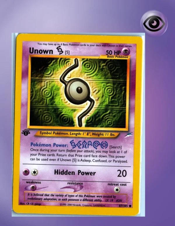 Unown 87/105 Neo Destiny First Edition - TCG Coleccionistas