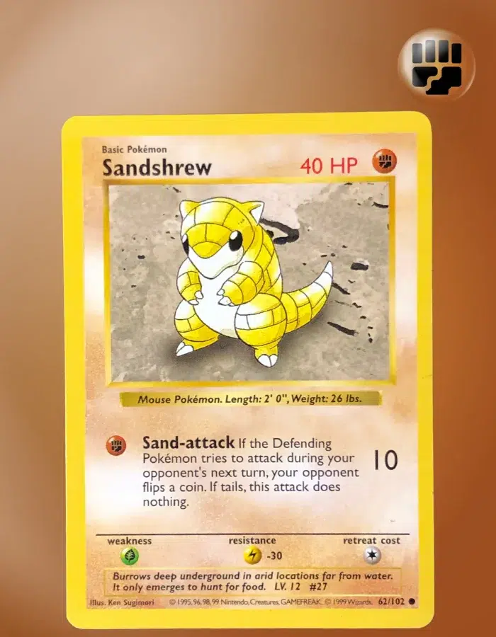 Sandshrew 62/102 Base Set Shadowless - TCG Coleccionistas